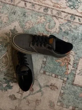 Vans | Shoes | Vans Mens Gray Canvas Laceup Sneakers With Brown Gum ...